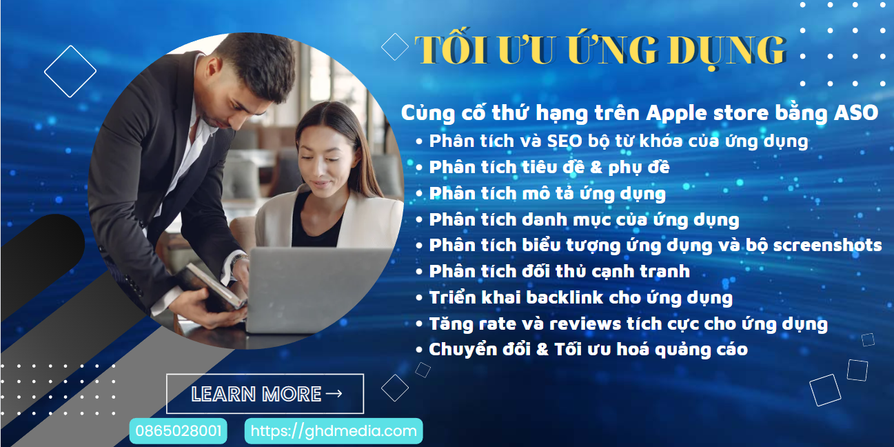 Dịch vụ tối ưu ứng dụng (ASO) của GHD MEDIA - Lên TOP Bền Vững, Tăng ...